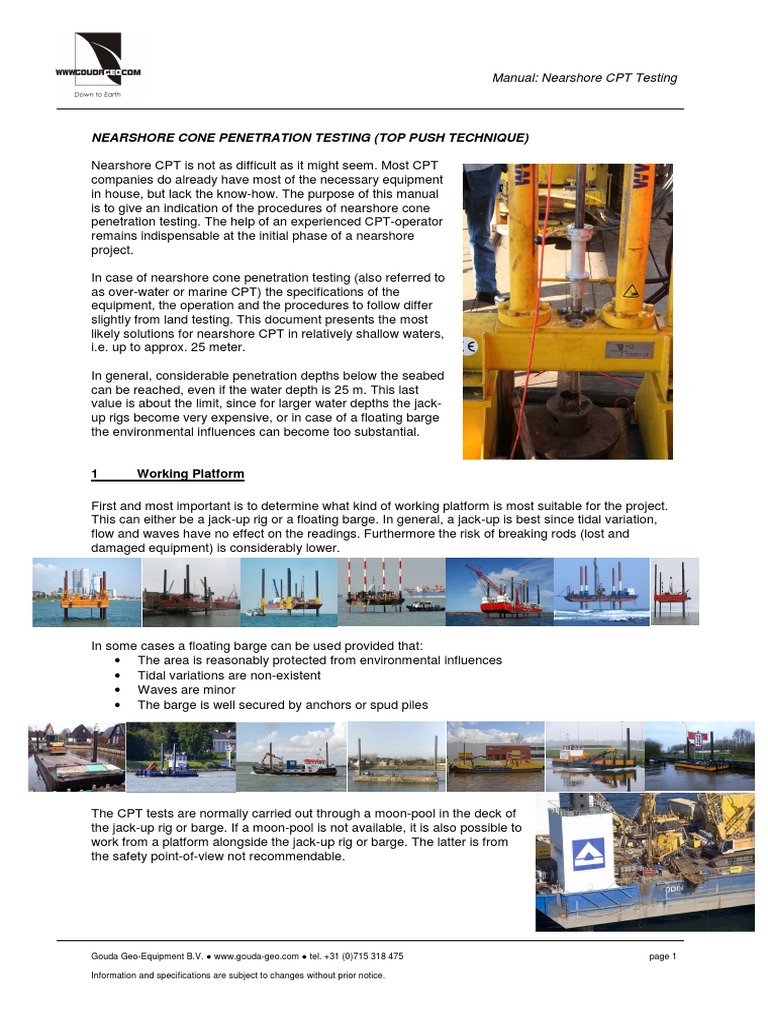Nearshore CPT ENG | PDF | Drilling Rig | Tide