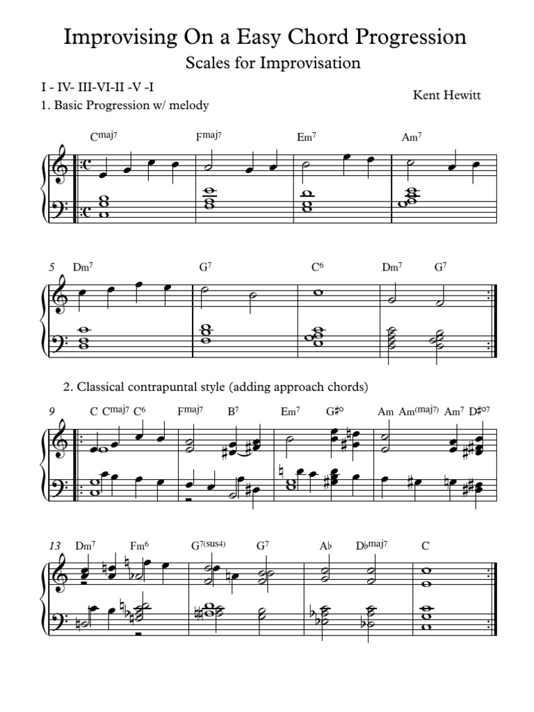 Easy Chord Progression PDF | PDF | Music Theory | Harmony