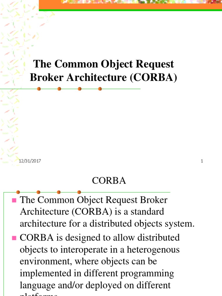 The Common Object Request Broker Architecture (CORBA) | PDF | Common Object Request Broker ...