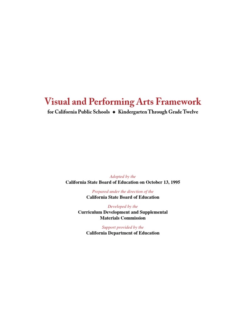 (Education) California K-12 Curriculum - Visual and Performing Arts ...
