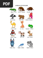 25 Animales en Ingles y Español Con Imagen | PDF