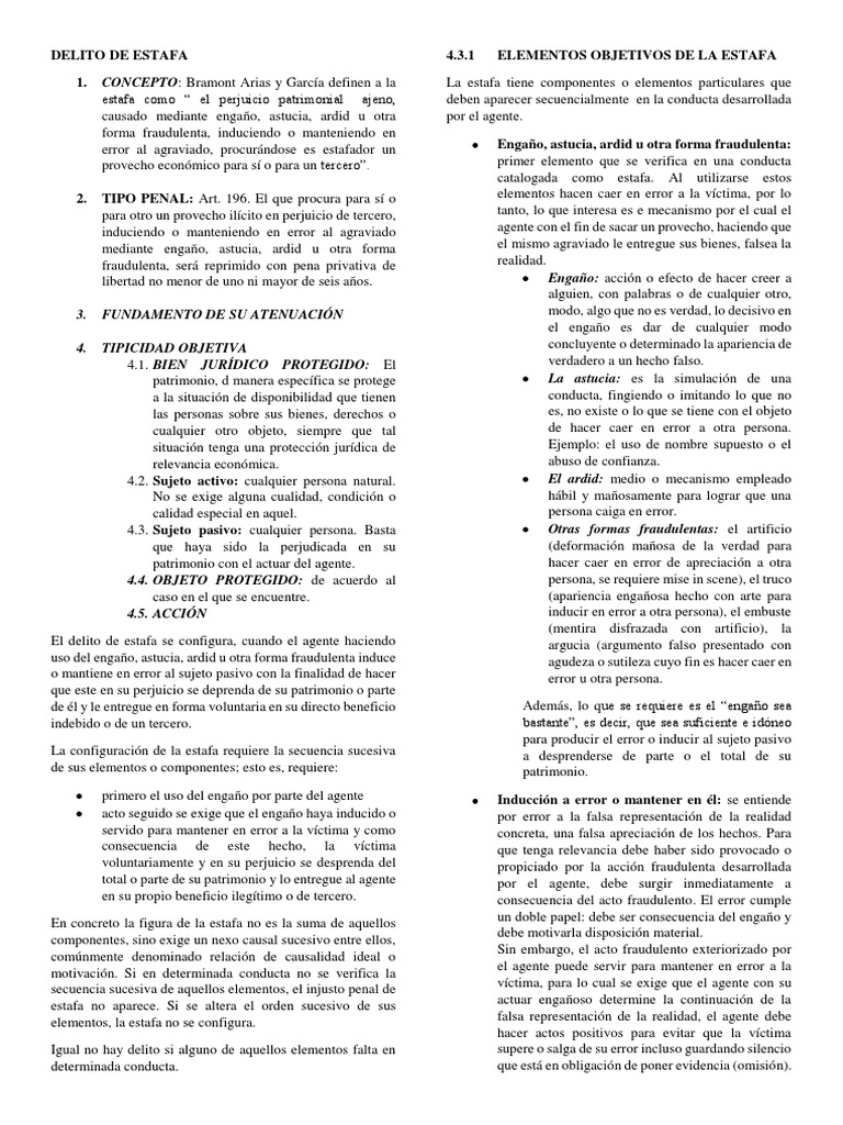 Delito de Estafa | PDF | Trucos de confianza | Ley común