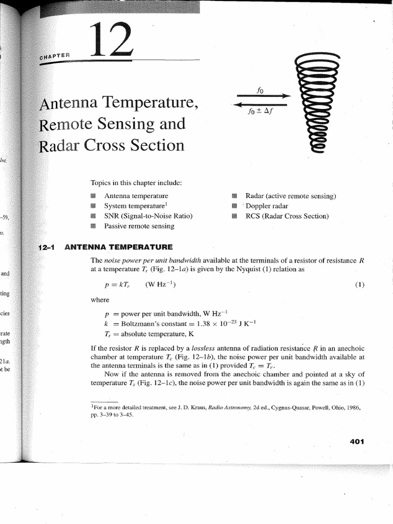 Antenna Temperature Radar Ch-12 Kraus Book | PDF | Microwave Technology ...