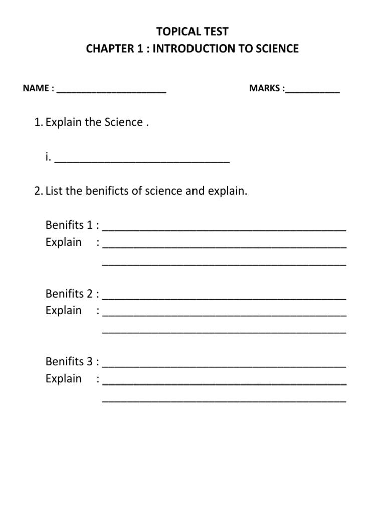 Topical Test Chapter 1 | PDF