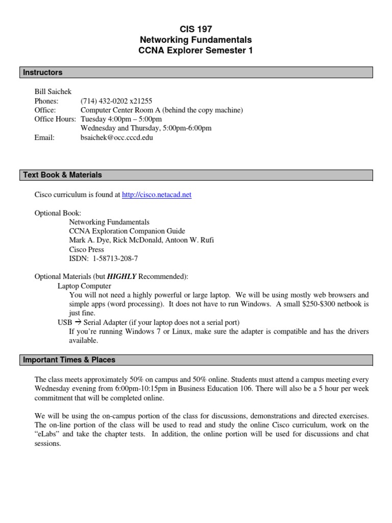 CIS197-12b Fall - Syllabus | PDF | Computer Networking | Computing