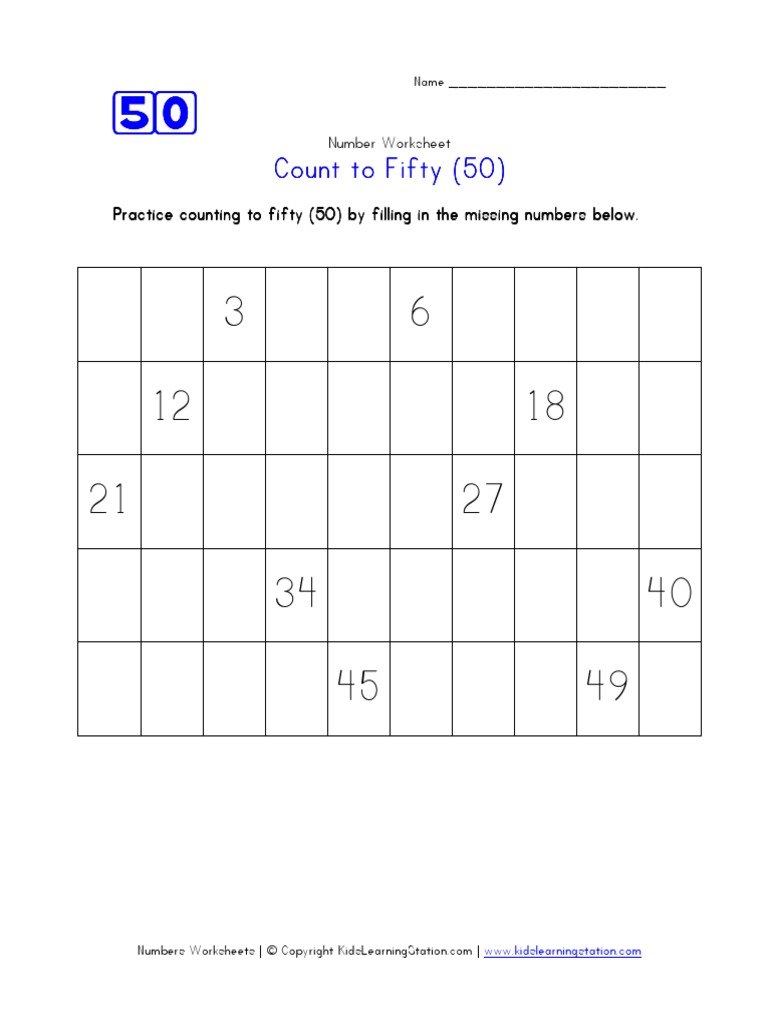 Count To 50 PDF | PDF