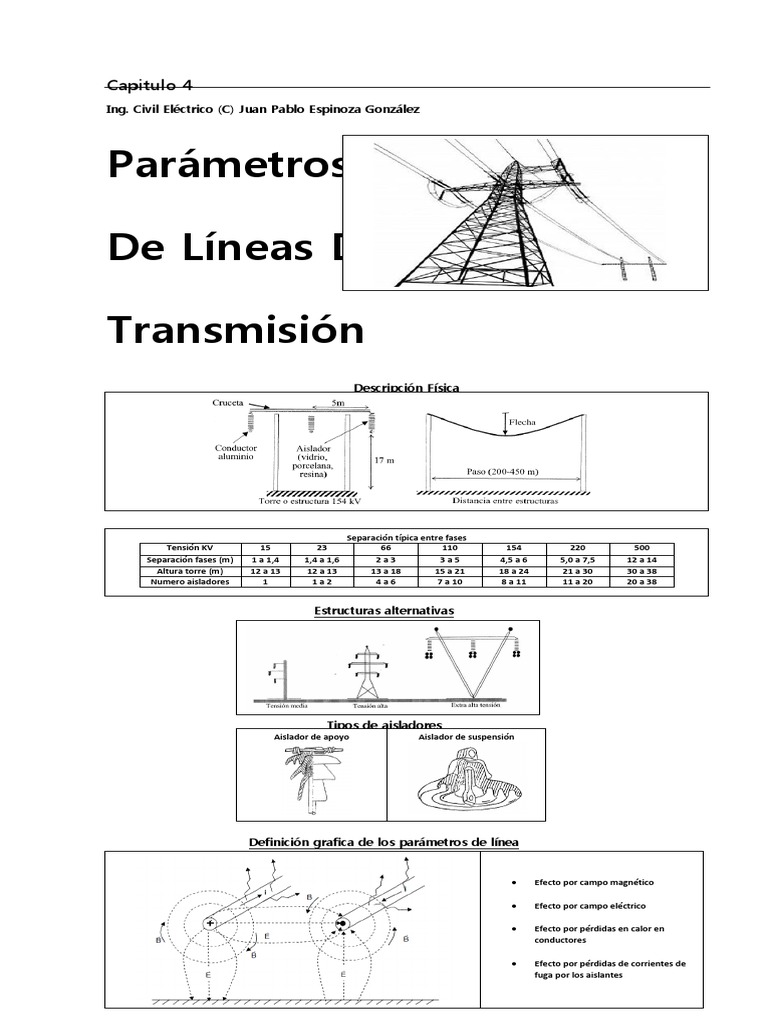 Parametros-de-Lineas-de-Transmision.pdf | Corriente eléctrica | Resistencia Eléctrica y Conductancia