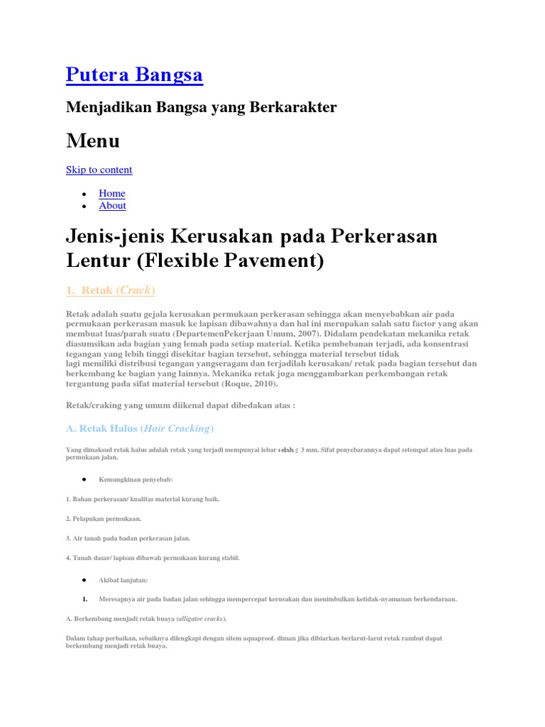 Jenis Retak Jalan Raya | PDF