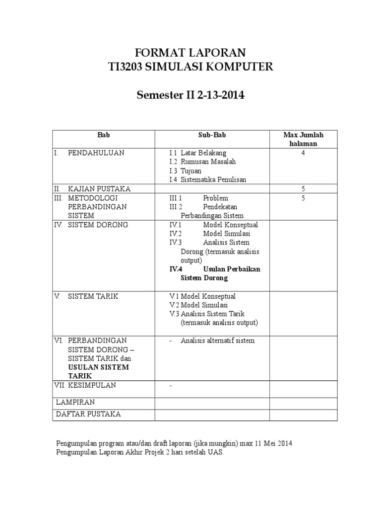 Format Laporan Simulasi | PDF