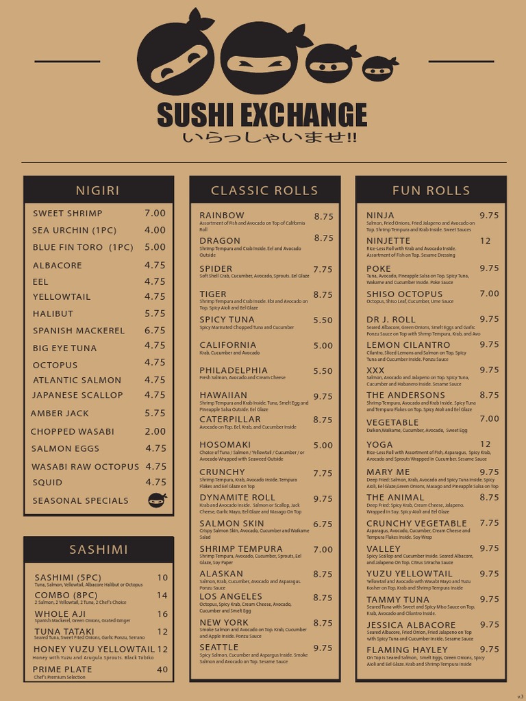 Sushi Exchange Menu2of2 | PDF