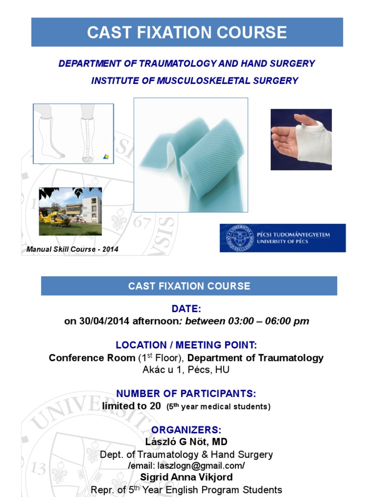 Plaster Fixation Course | PDF | Plaster | Musculoskeletal System
