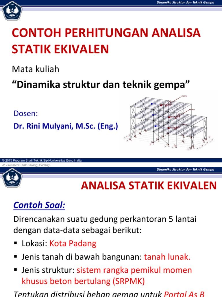 Contoh Peritungan Analisa Statik Ekivalen | PDF