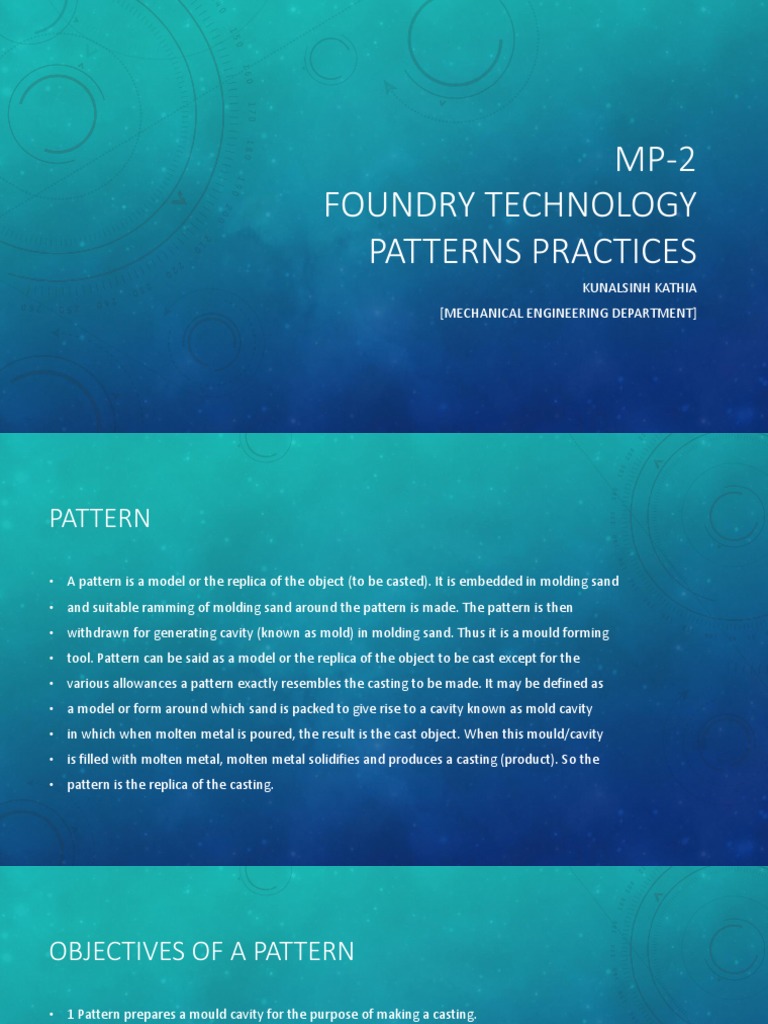 Foundry Pattern Making Techniques | PDF | Casting (Metalworking ...