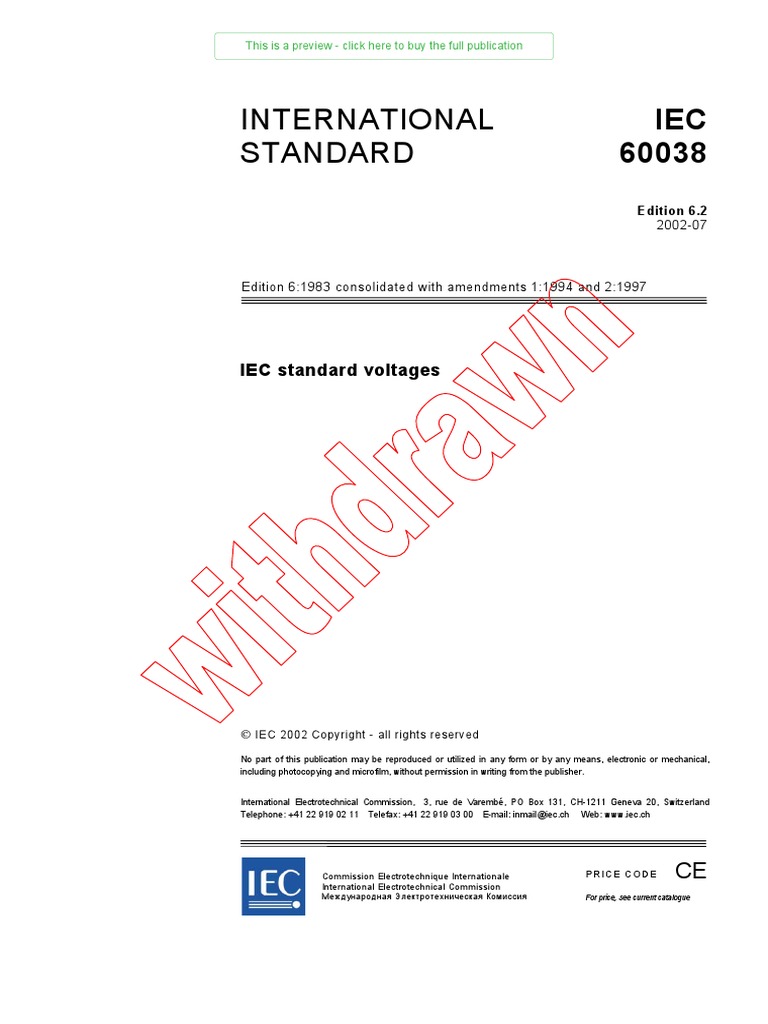 Info Iec60038 (Ed6.2) en D | PDF | Direct Current | Alternating Current