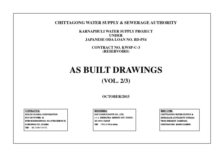 As Built Drawings: Chittagong Water Supply & Sewerage Authority | PDF