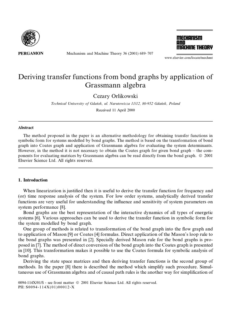 Bondgraph To Transfer Functions | PDF | Determinant | Matrix (Mathematics)