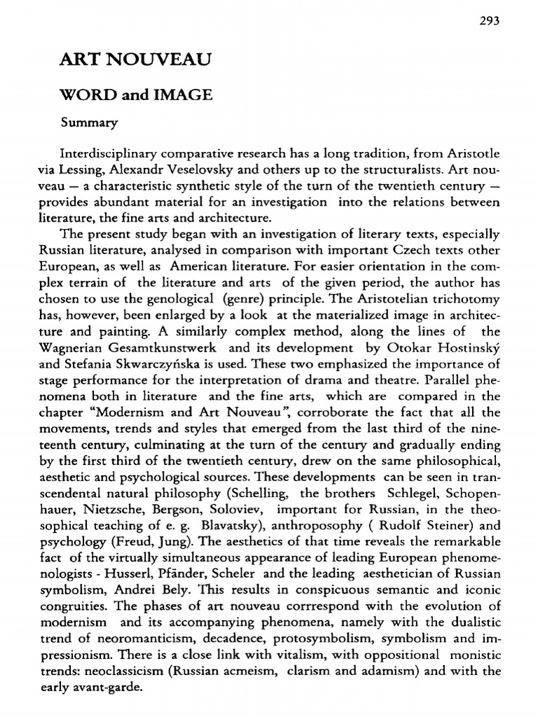Art Nouveau: Word and Image | PDF | Symbolism (Arts)