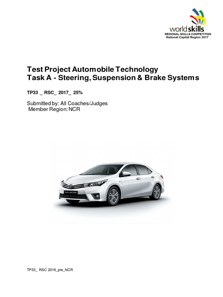 Automobile Technology: Brake & Suspension Task | PDF | Brake ...