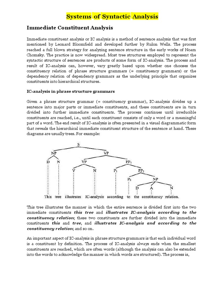 Ic Analysis | Phrase | Syntax