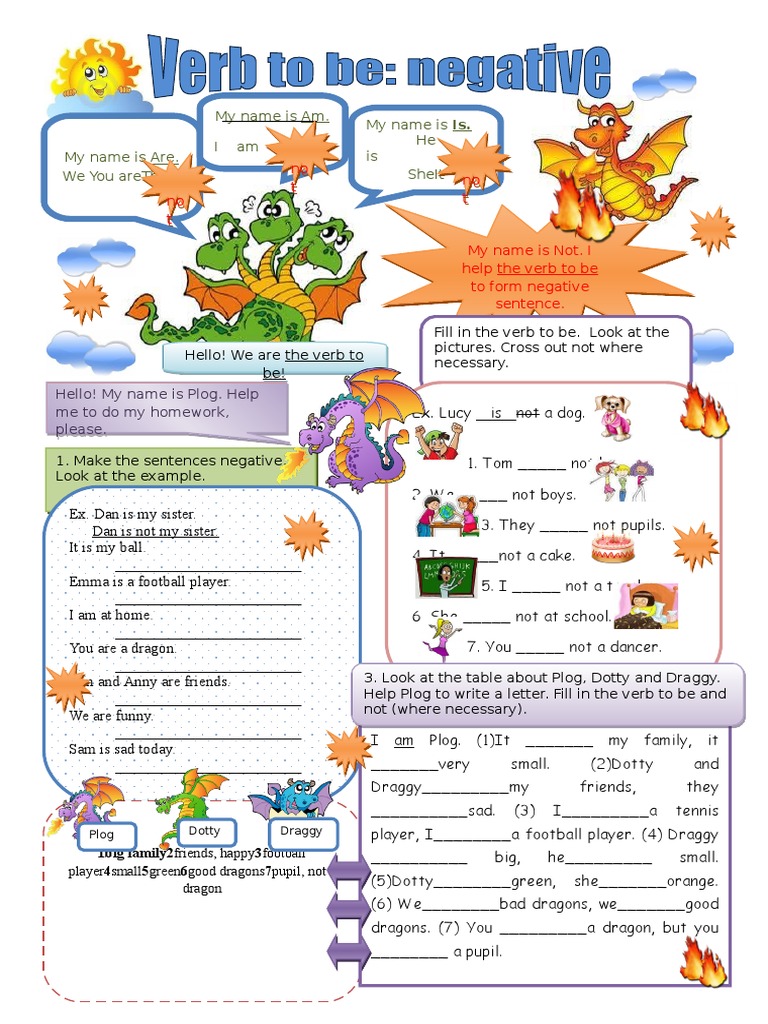 The Verb To Be Negative 1254657489 | PDF | Syntactic Relationships ...