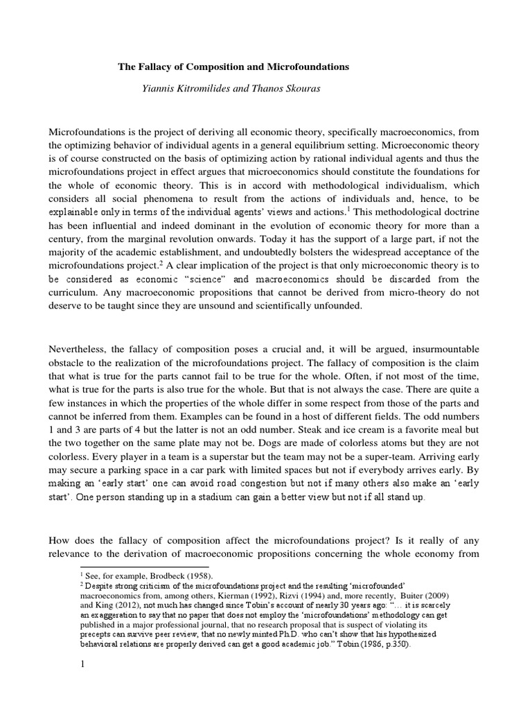 Fallacy of Composition-New | PDF | Externality | Microeconomics