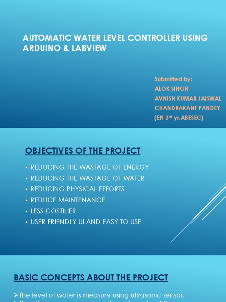 Automatic Water Level Controller Using Arduino & Labview | PDF ...