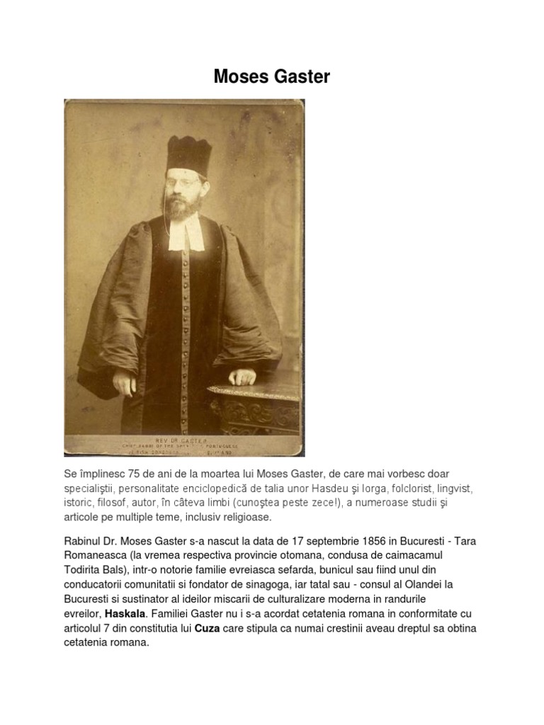Moses Gaster | PDF