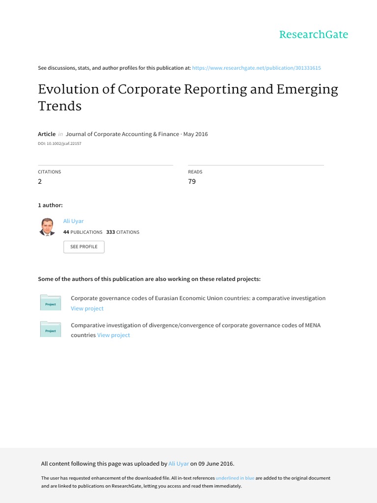 Trends in Corporate Reporting Evolution | PDF | Stakeholder (Corporate ...