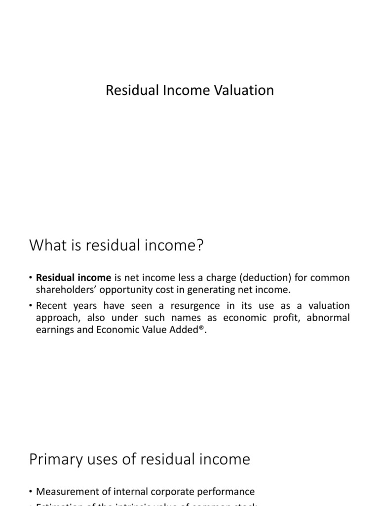 Residual Income Valuation | PDF | Goodwill (Accounting) | Balance Sheet