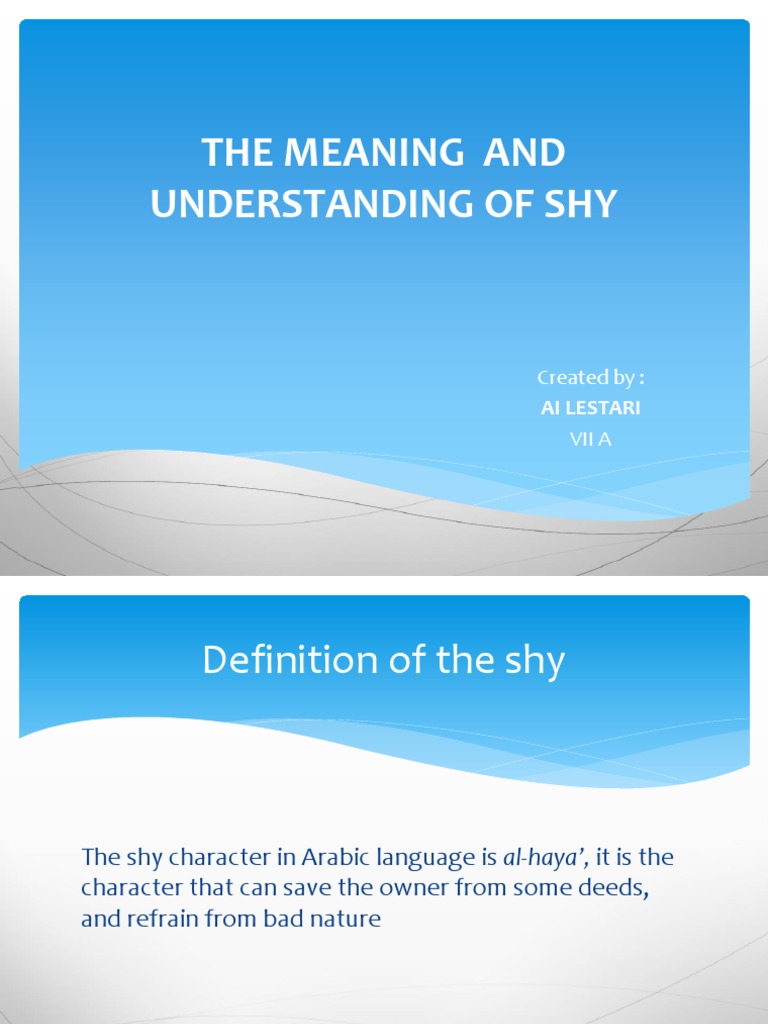 The Meaning and Understanding of Shy | PDF | Allah | Theology