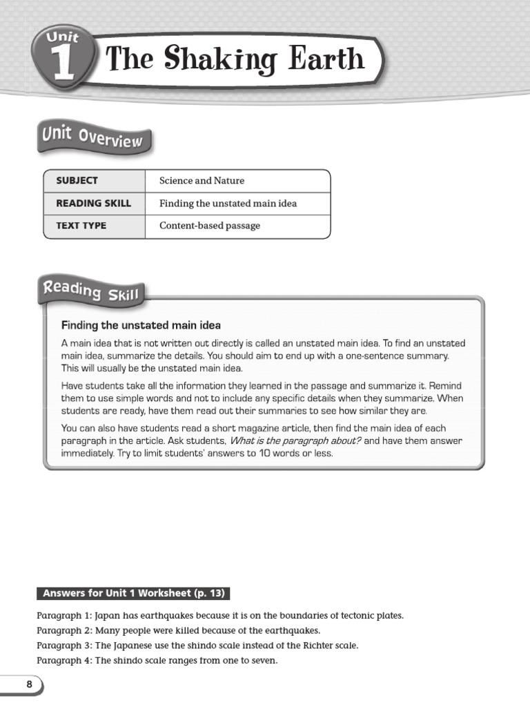Boost Reading TE4 Unit01 PDF | PDF | Earthquakes | Tsunami