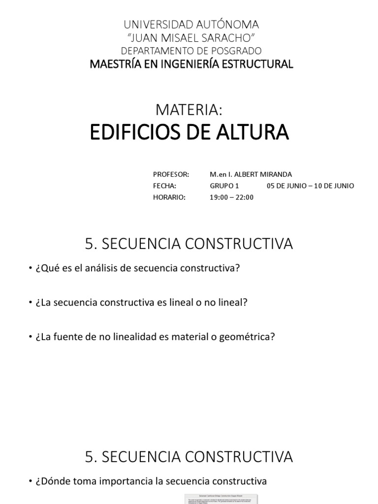 Secuencia Constructiva | PDF