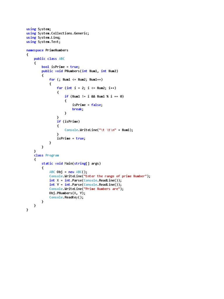 Using Using Using Using Namespace Public Class Bool True Public Void Int Int For For Int If 
