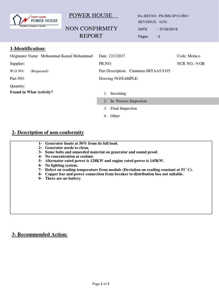 NCR (9) Code Molaco W.O (Requested) | PDF | Nature