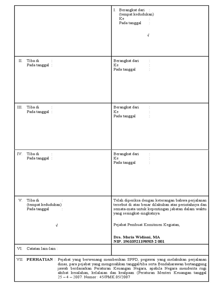 Buntut SPPD Pusat (Di Print 2 Kali Kertas f4) | PDF