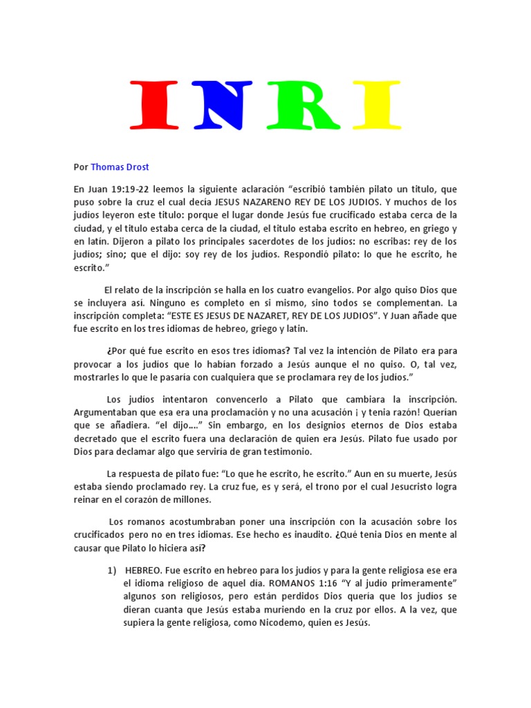Inri | PDF | Yahvé | Poncio Pilato