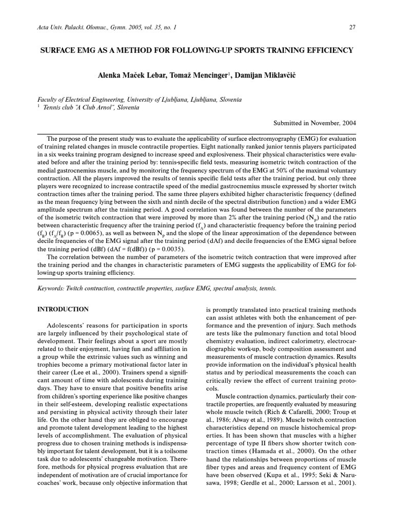 Emg Sport | PDF | Electromyography | Muscle Contraction