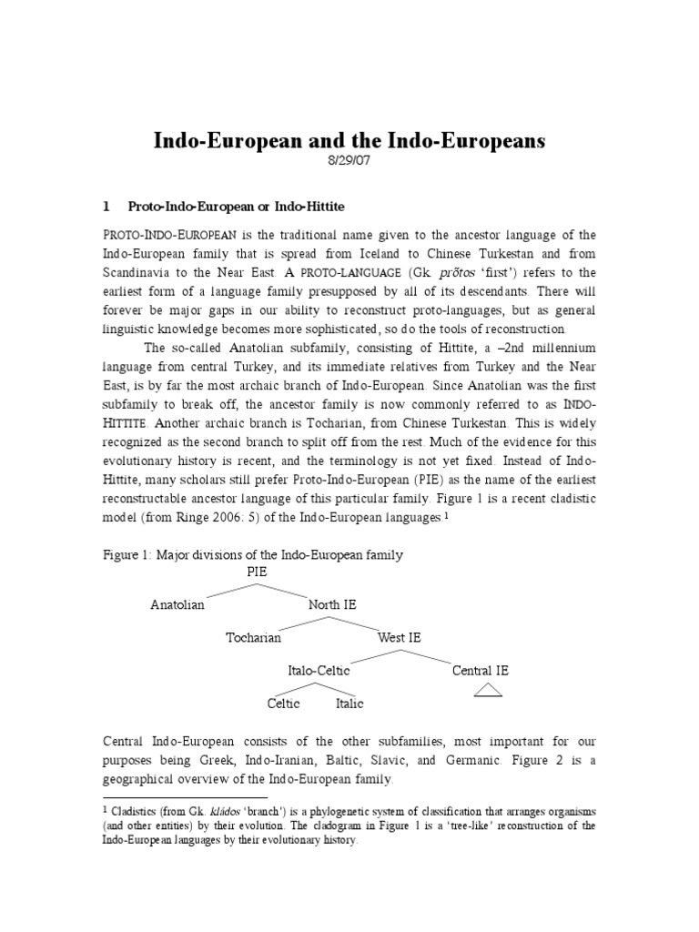 An Overview of the Proto-Indo-European Language and the Evolution of ...