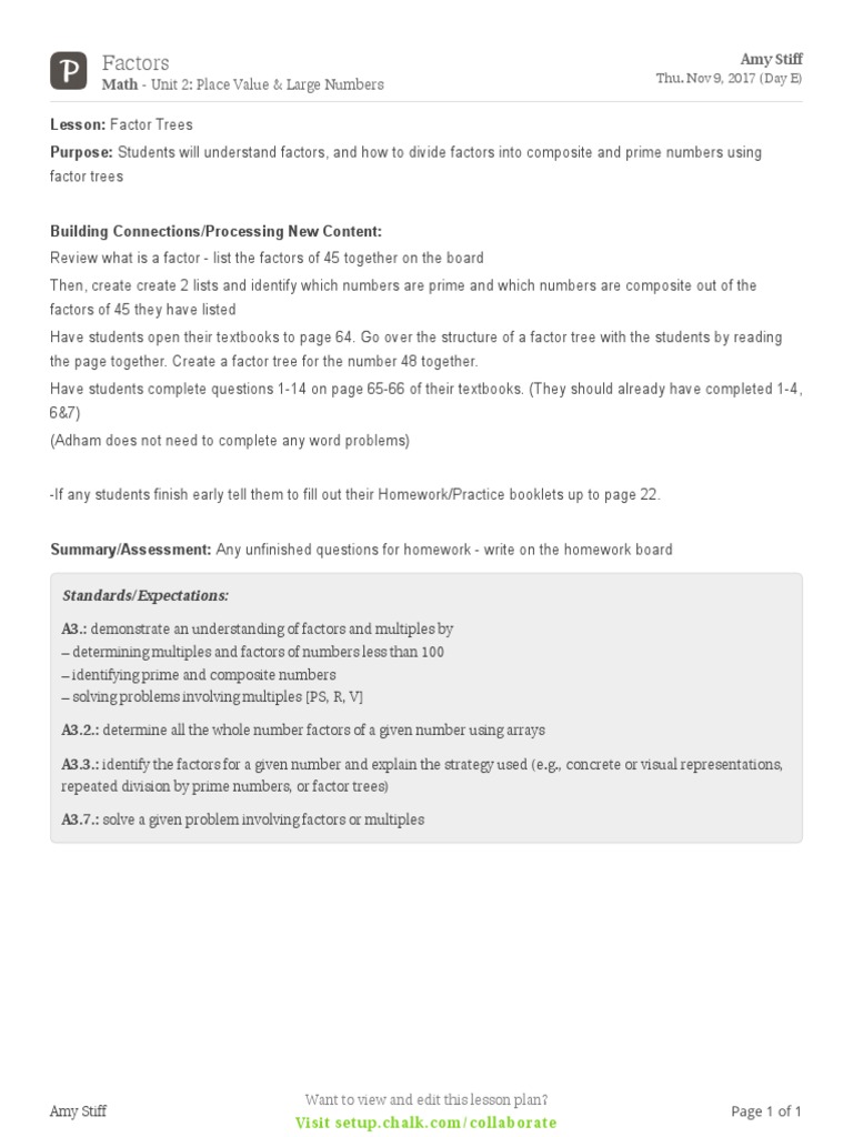 Math Sample Lesson 1 | PDF | Teaching Methods & Materials