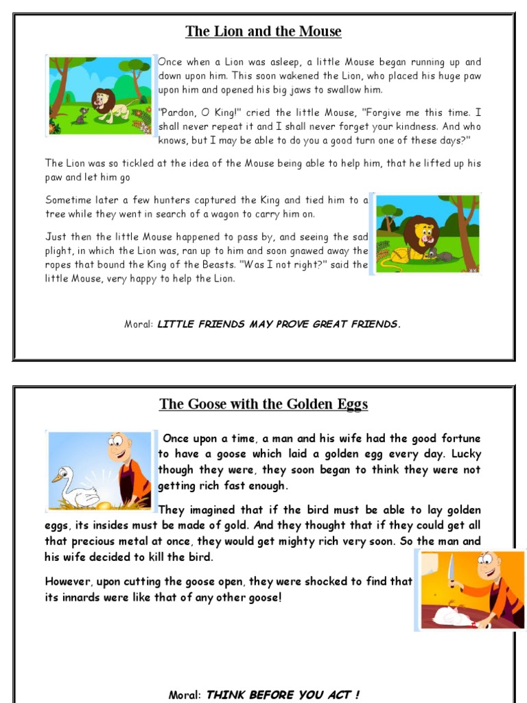 The Lion and The Mouse: Little Friends May Prove Great Friends | PDF