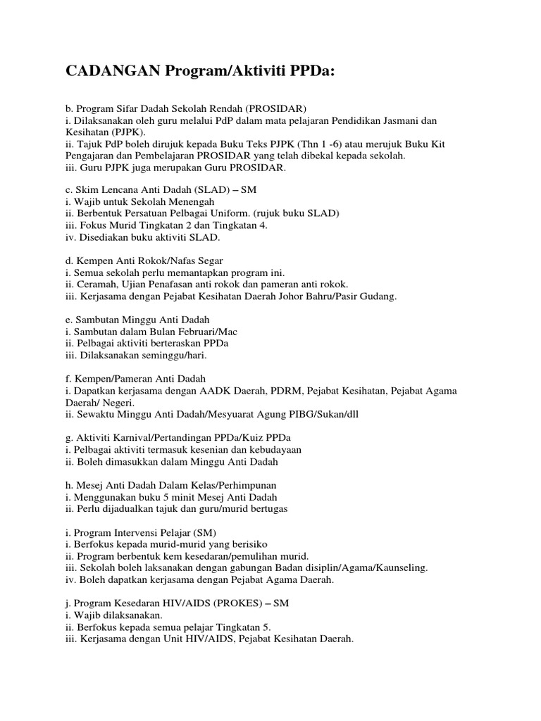 CADANGAN Program Dadah | PDF