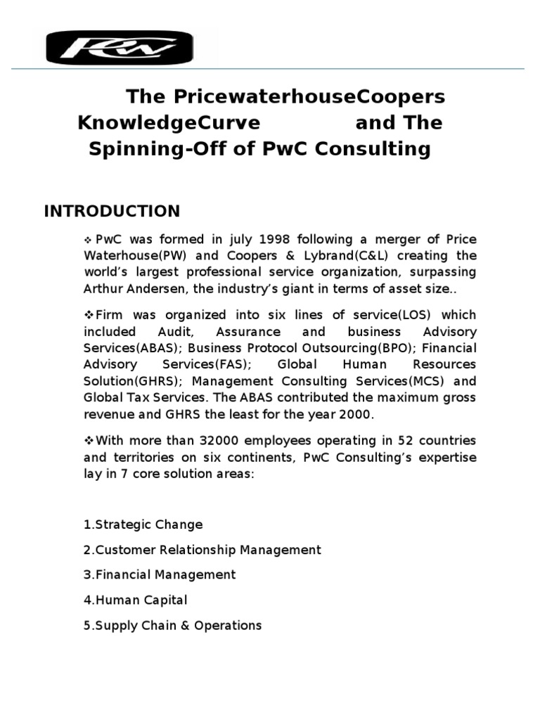 Case Study of PWC | Pricewaterhouse Coopers | Information Technology ...