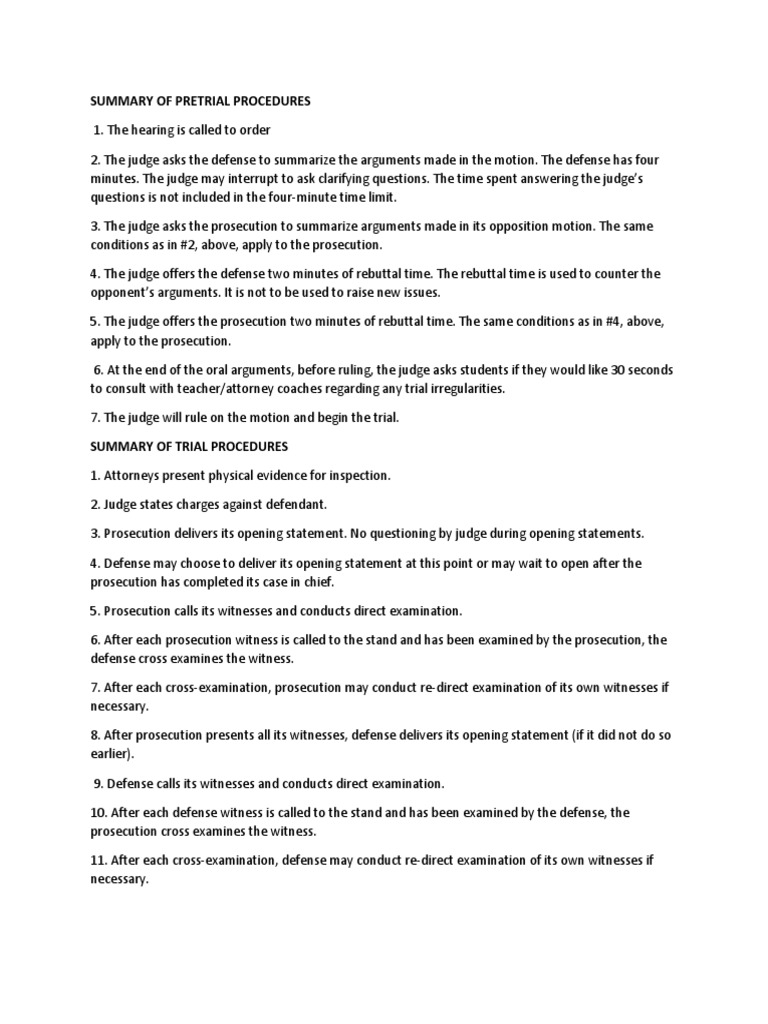 Mock Trial Order | PDF | Witness | Prosecutor