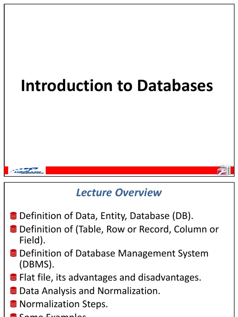 Lecture 1 Introduction To Database | PDF | Databases | Table (Database)
