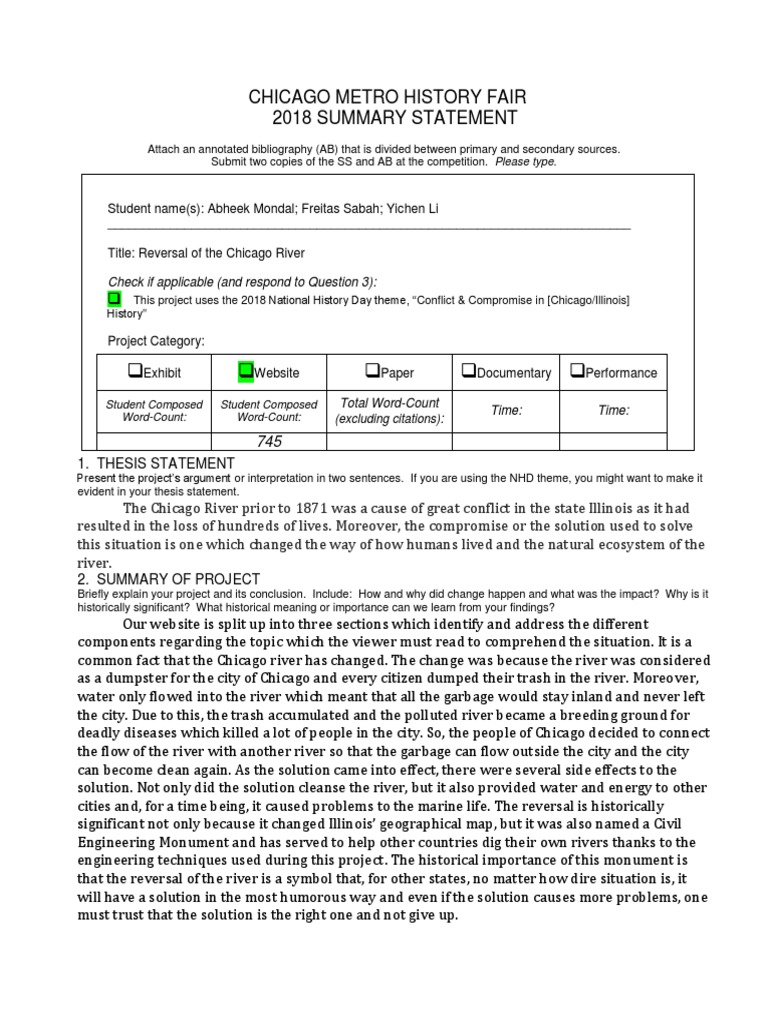 Chicago Fair 2018 Summary Statement | PDF | Libraries | Thesis