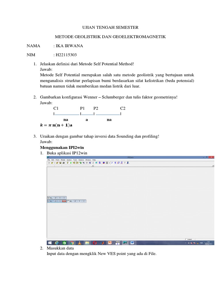 Pengolahan Data Geolistrik Menggunakan IPI2win Dan RES2DINV | PDF ...