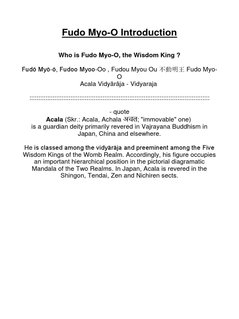 Fudo Myoo | PDF | Indian Religions | Religious Behaviour And Experience
