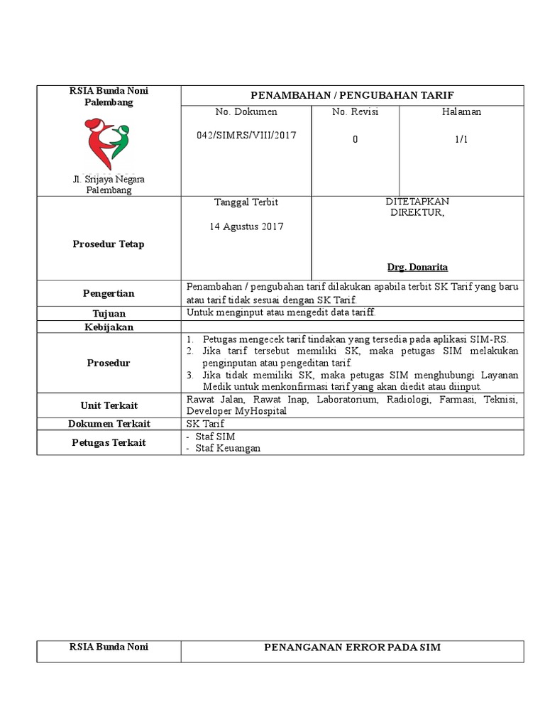 Sop 042-048 Sim RS | PDF | Bisnis