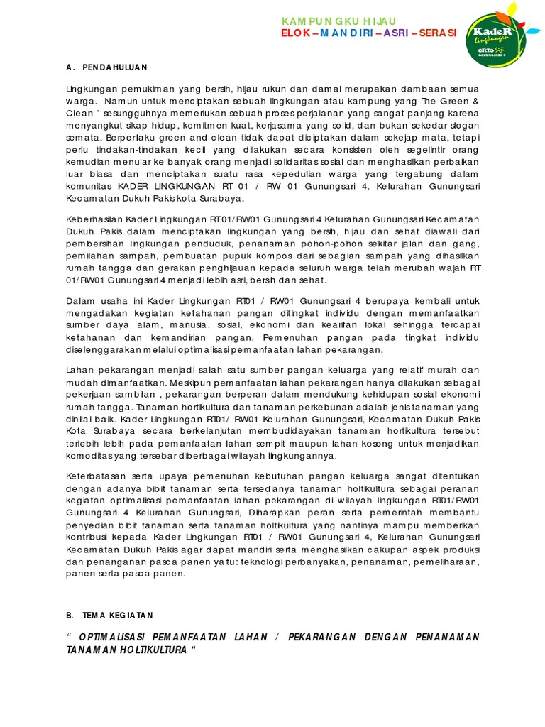 Proposal Bantuan Bibit Tanaman | PDF