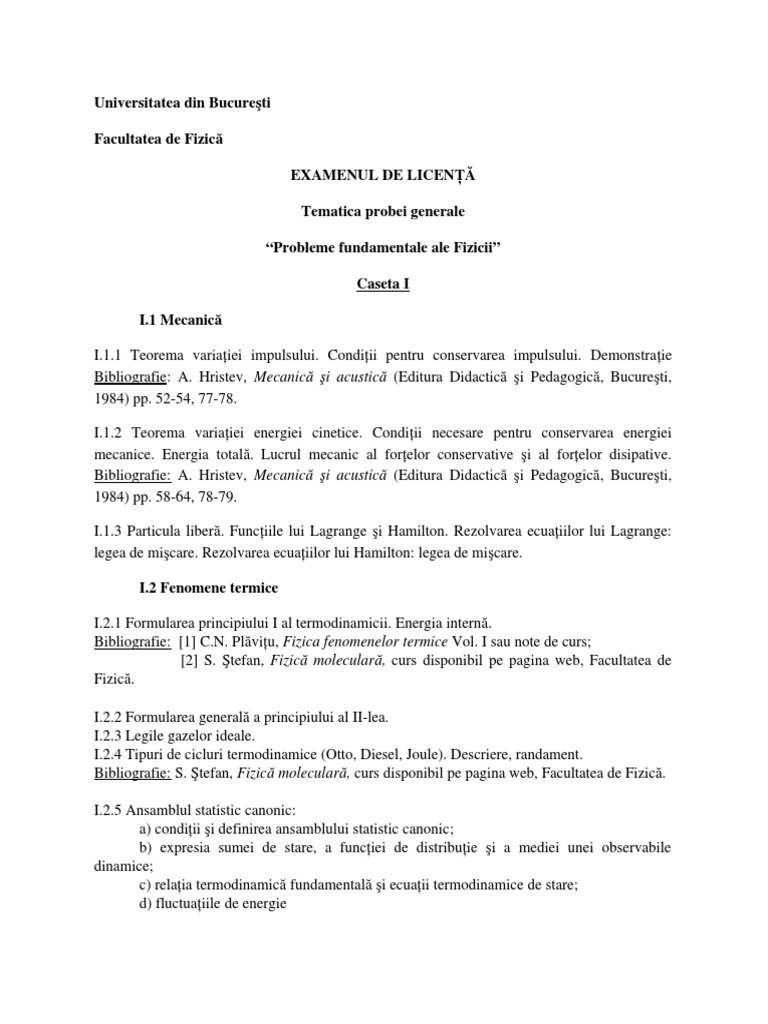 Tematica Ex Licenta PDF | PDF